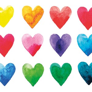 Love Heart Wallpaper Mural, Children's Colorful Rainbow Spectrum ...