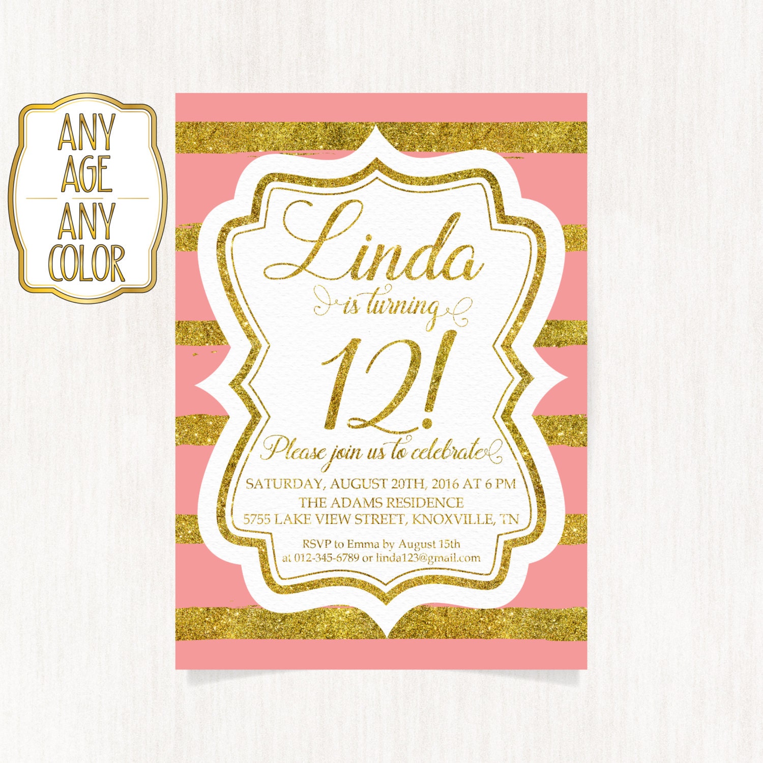 12th Birthday Invitation Ideas