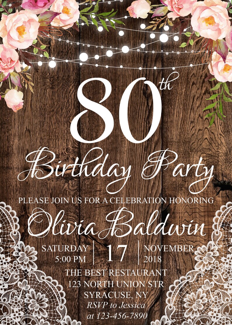 80th Birthday Invitation Surprise Birthday Invitation Etsy 80th Birthday Invitation Surprise Birthday Invitation Etsy