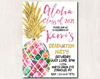 Aloha Graduation Invitation | Etsy