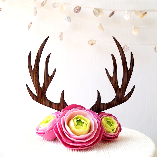 Antler Wedding Cake Topper - Etsy