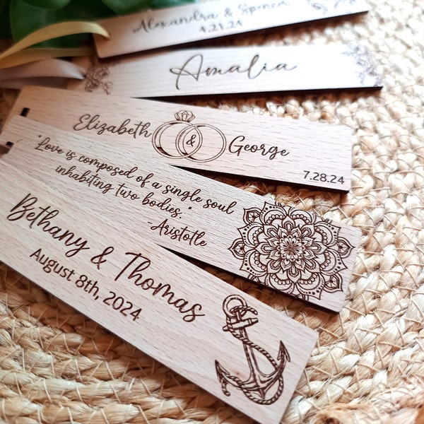 Personalized Bookmarks for Wedding Favors - Etsy