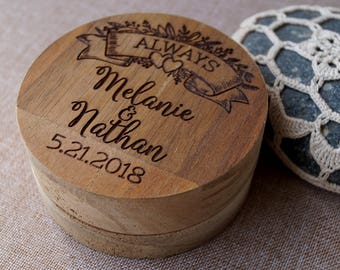 Rustic wooden ring box wedding ring box personalized ring | Etsy