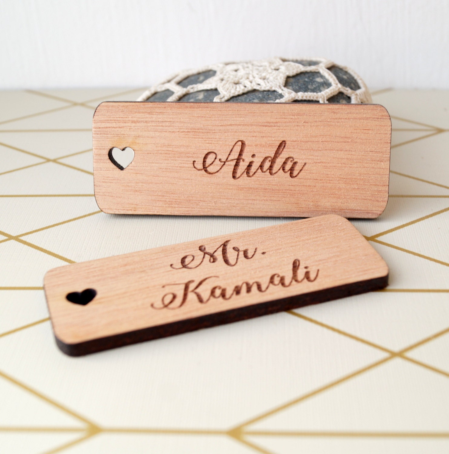 Wedding Place Tags, Rustic Personalized Escort Tags, Exotic Wood Place ...