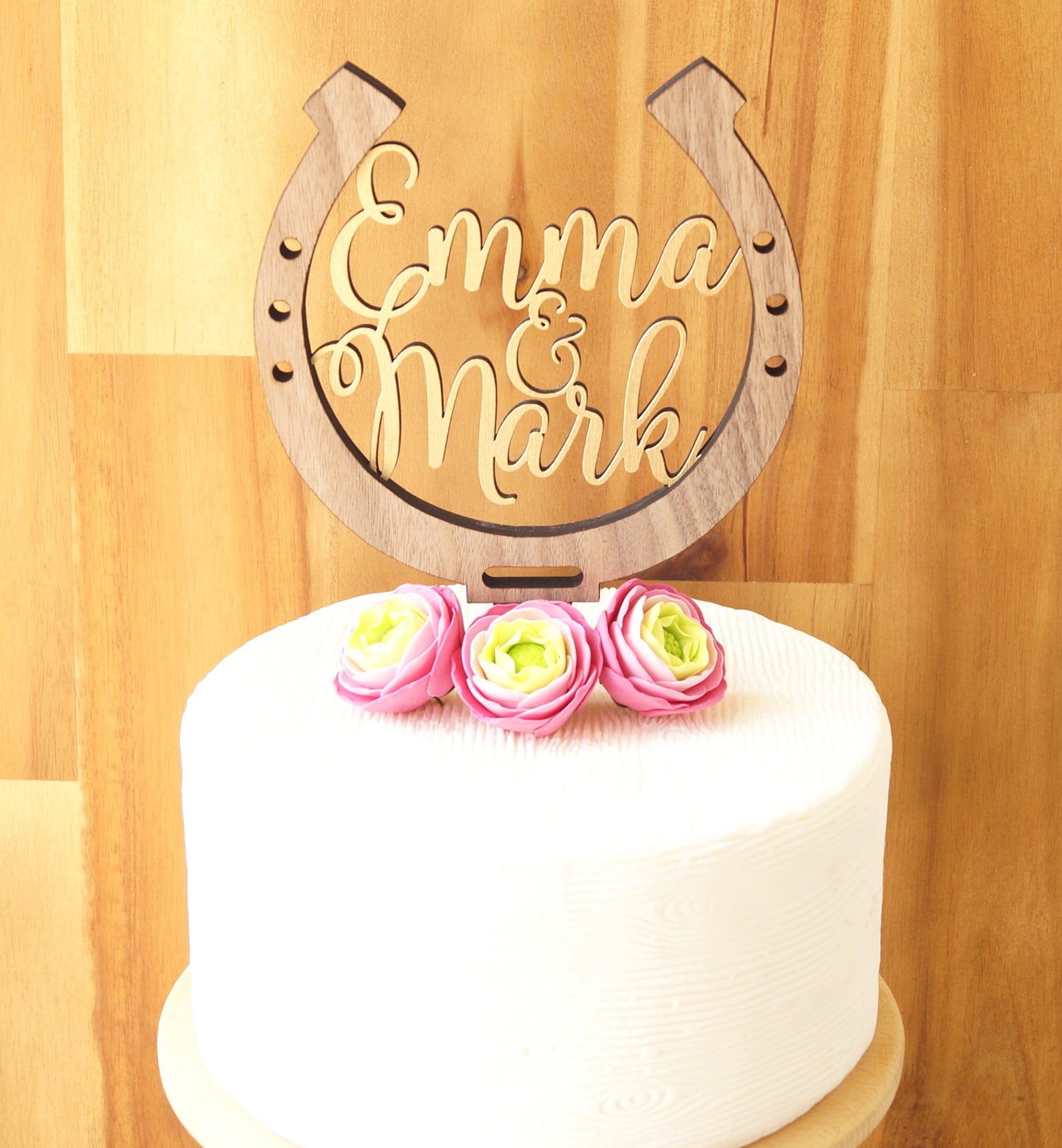 Horseshoe Cake Topper Wedding Cake Topper Personalized Cake | Etsy