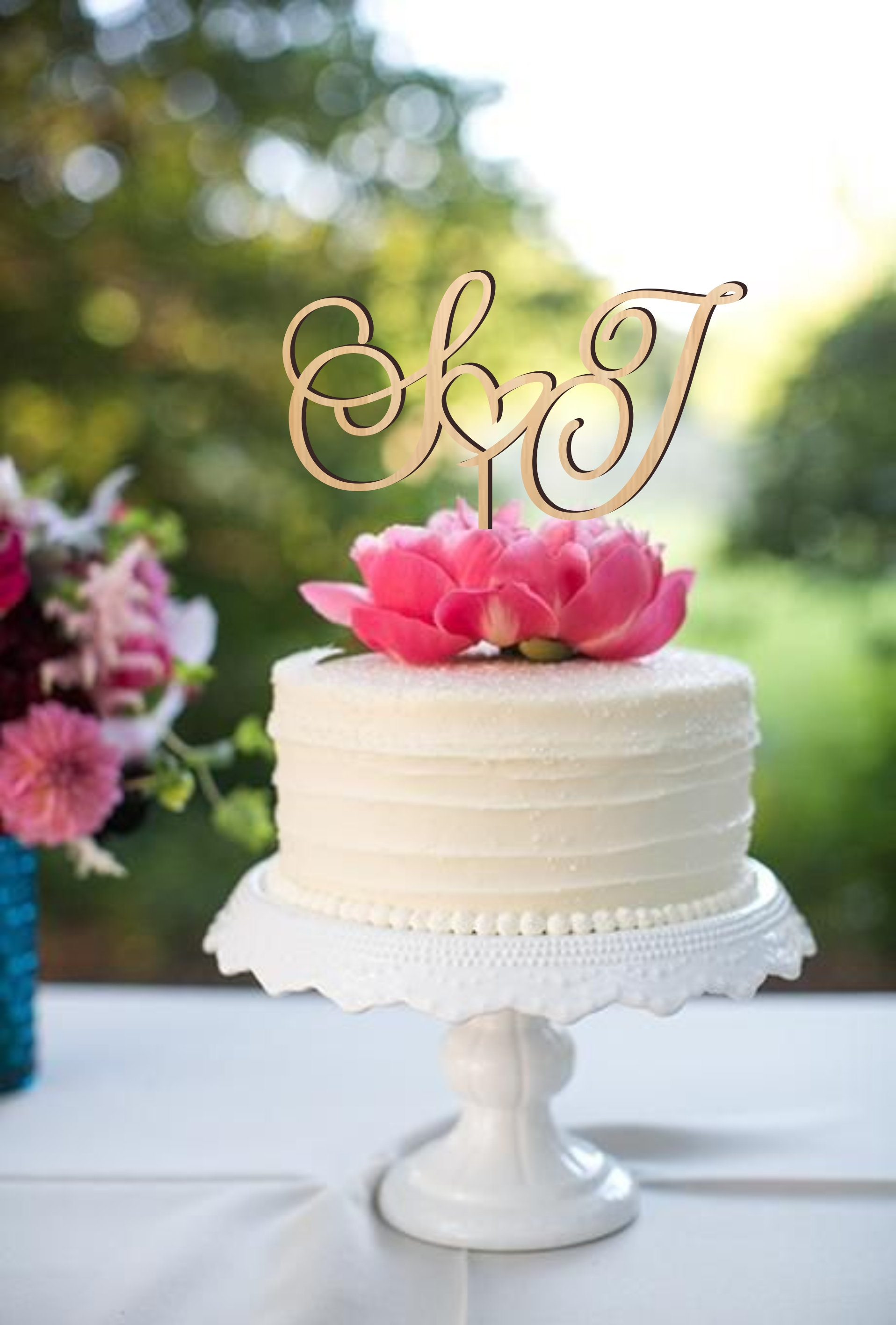 Cake Topper for Wedding, Personalized Cake Topper, Initial Letters Cake ...