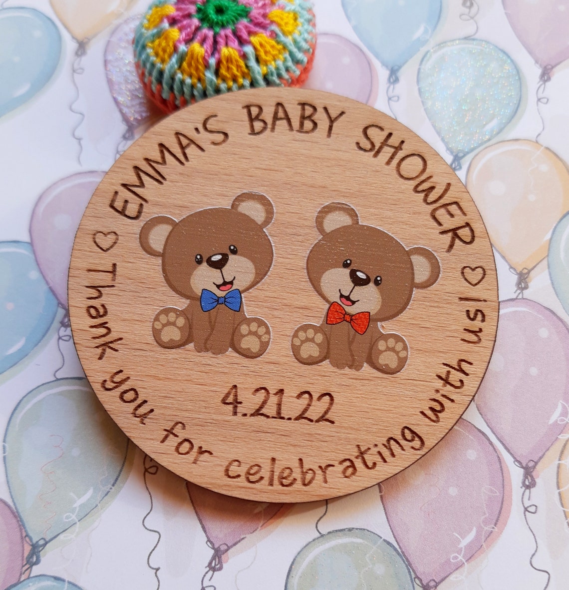 Twins Baby Shower Favors - Twins Baby Shower Magnets - Baby Sprinkle ...