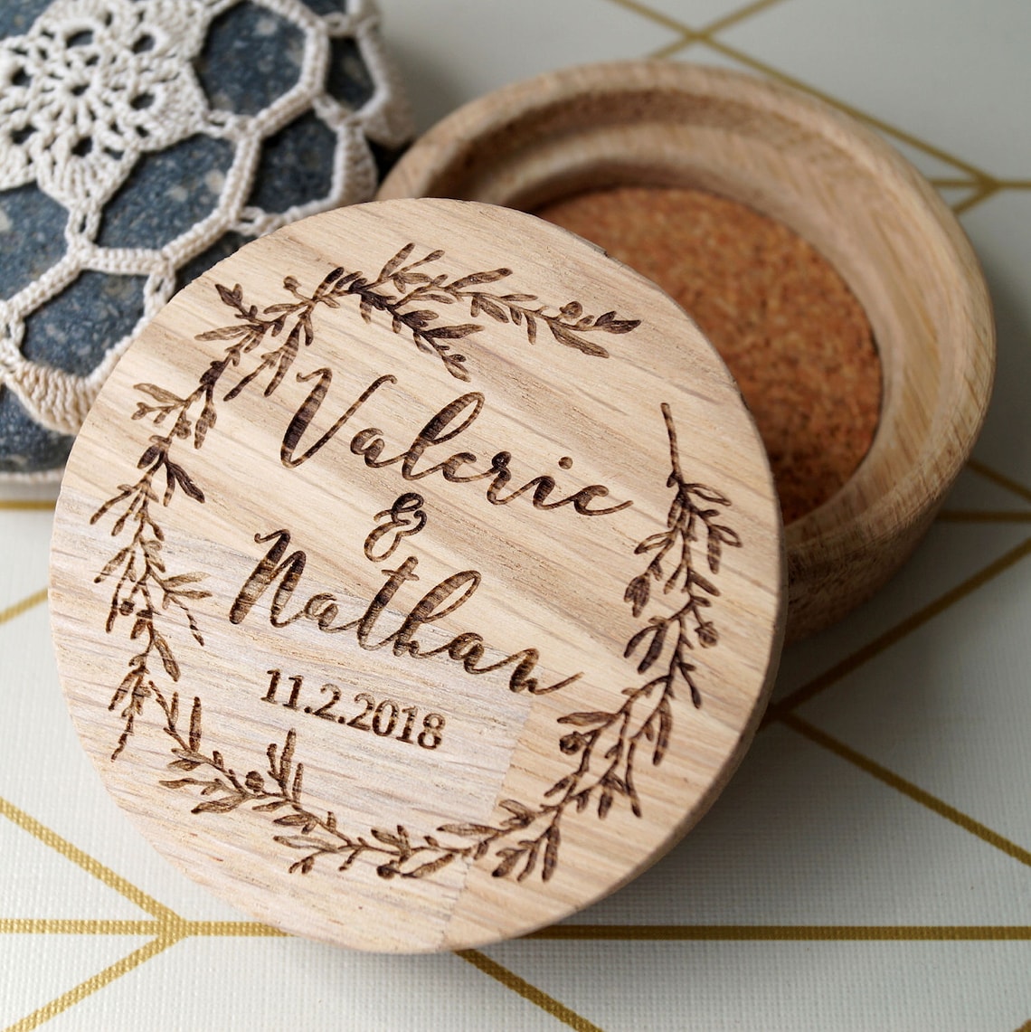 Rustic Wooden Ring Box Wedding Ring Box Personalized Ring - Etsy