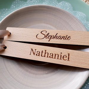 Bookmark Place Cards Double up as Wedding Favors - Personalized Wooden ...