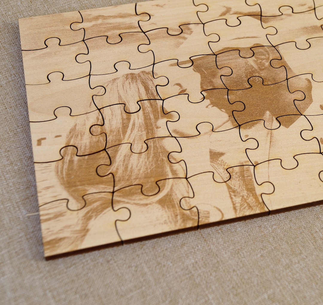 Wooden Picture Puzzle, Laser Engraved Puzzle Personalized With YOUR ...