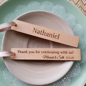 Bookmark Place Cards Double up as Wedding Favors - Personalized Wooden ...