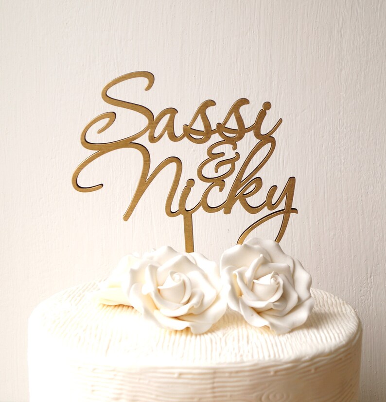 Cake Topper Gold Cake Topper Names Cake Topper Wedding Cake - Etsy
