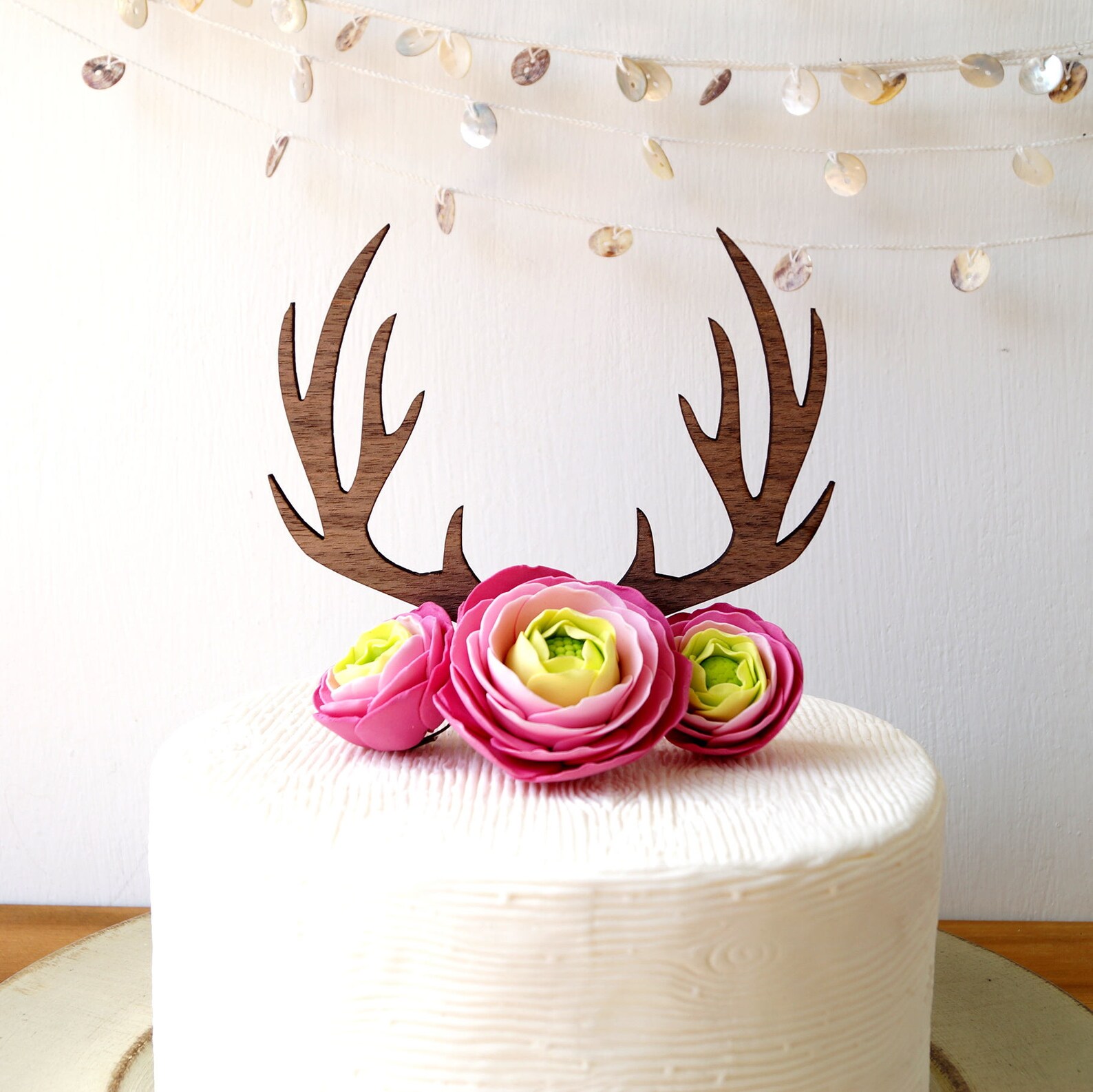 Deer Antlers Cake Topper for Wedding, Grooms Cake Topper Decoration ...