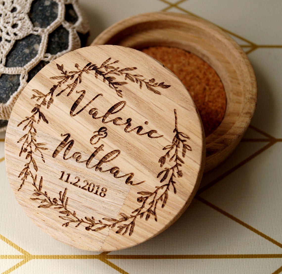 Rustic Wooden Ring Box Wedding Ring Box Personalized Ring - Etsy