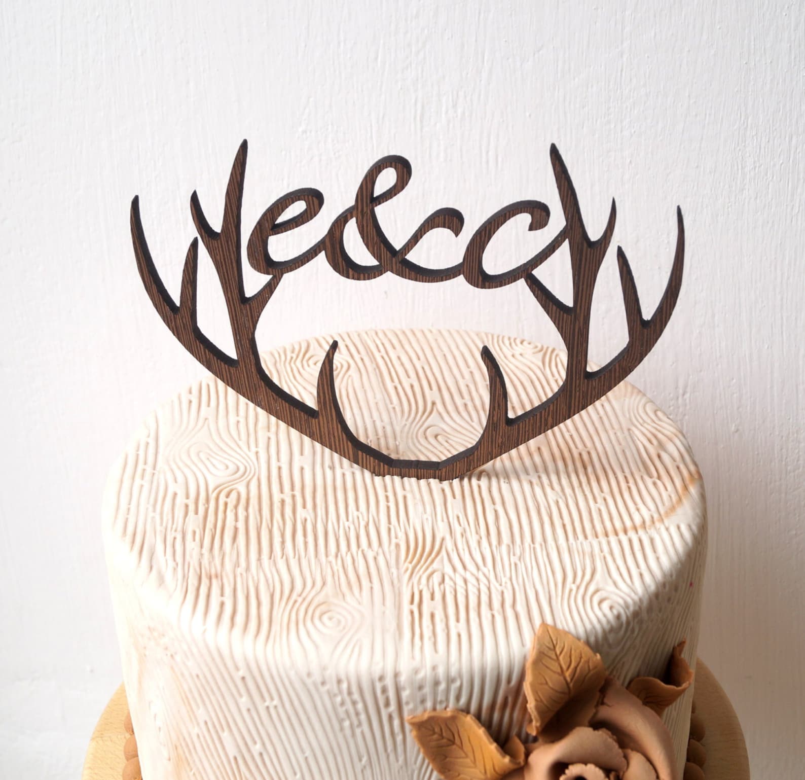 Personalized Antlers Cake Topper Wedding Cake Topper Deer - Etsy