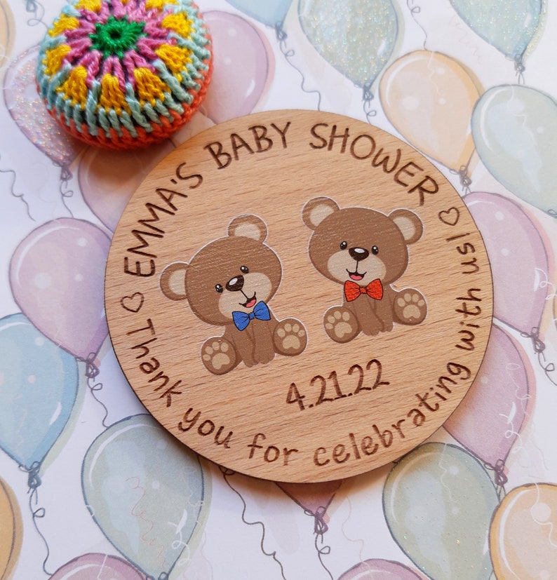Twins Baby Shower Favors - Twins Baby Shower Magnets - Baby Sprinkle ...