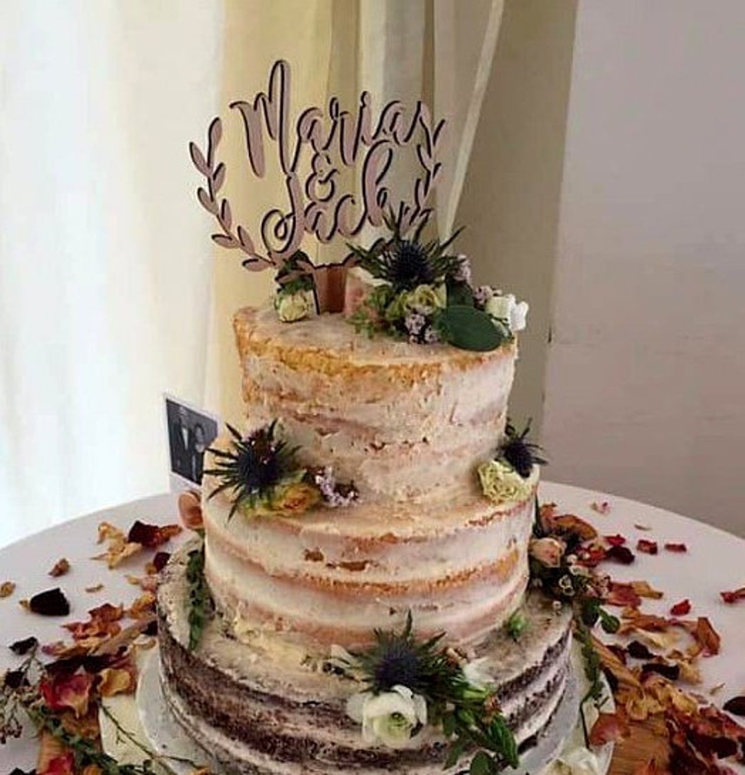Wedding Cake Topper, Cake Topper for Wedding, Wooden Cake Topper, Names ...