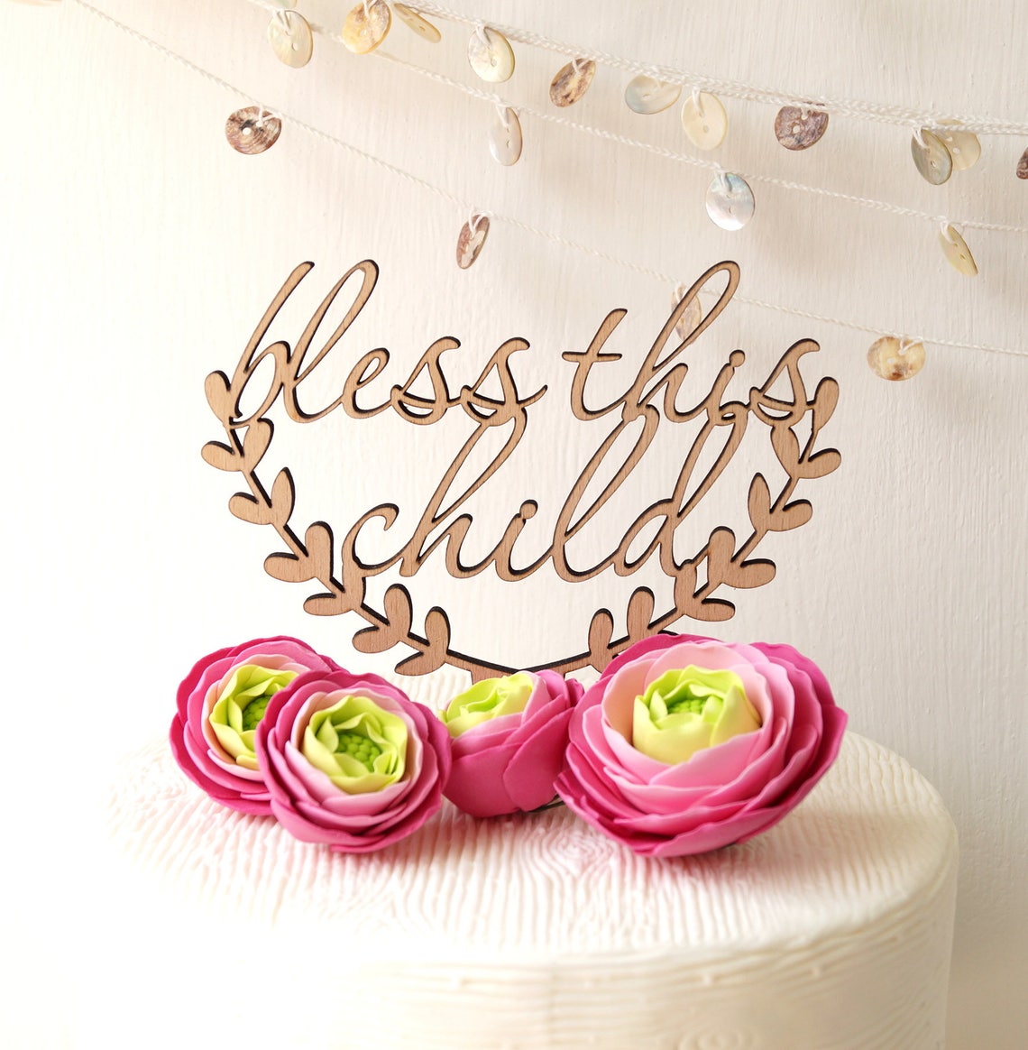 God Bless Cake Topper Christening Cake Topper Baptism Cake - Etsy