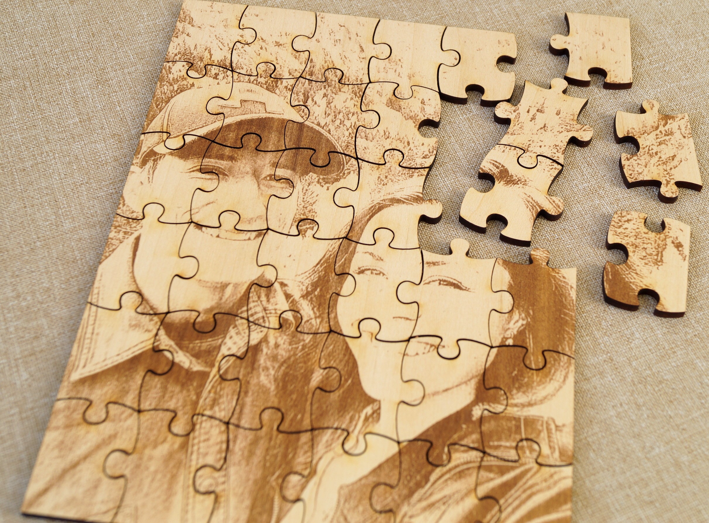 Wooden Picture Puzzle Laser Engraved Puzzle Personalized With - Etsy