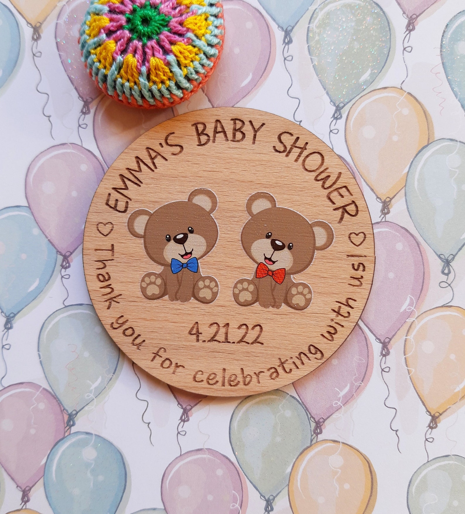 Twins Baby Shower Favors - Twins Baby Shower Magnets - Baby Sprinkle ...