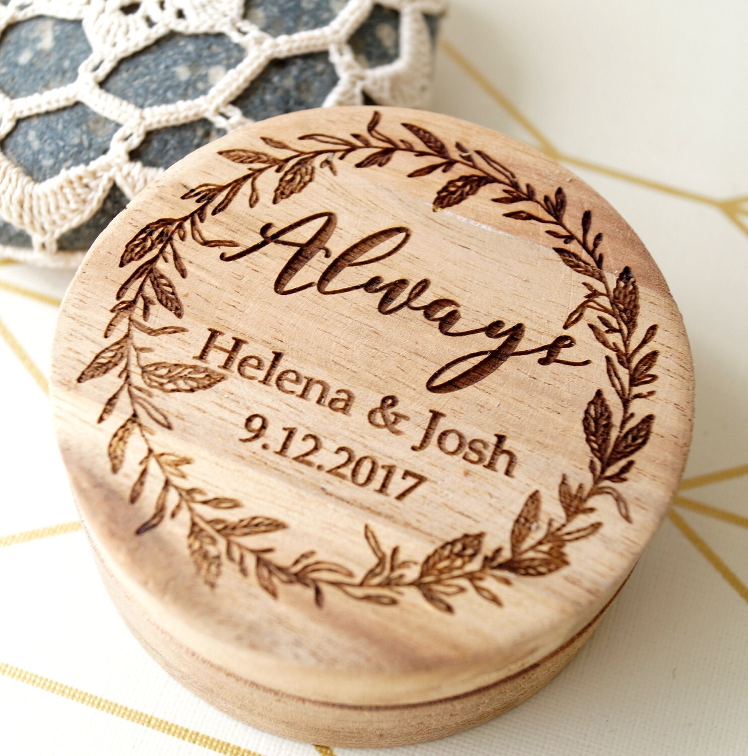 Personalized Wedding Ring Box Wooden Ring Box Rustic Ring - Etsy