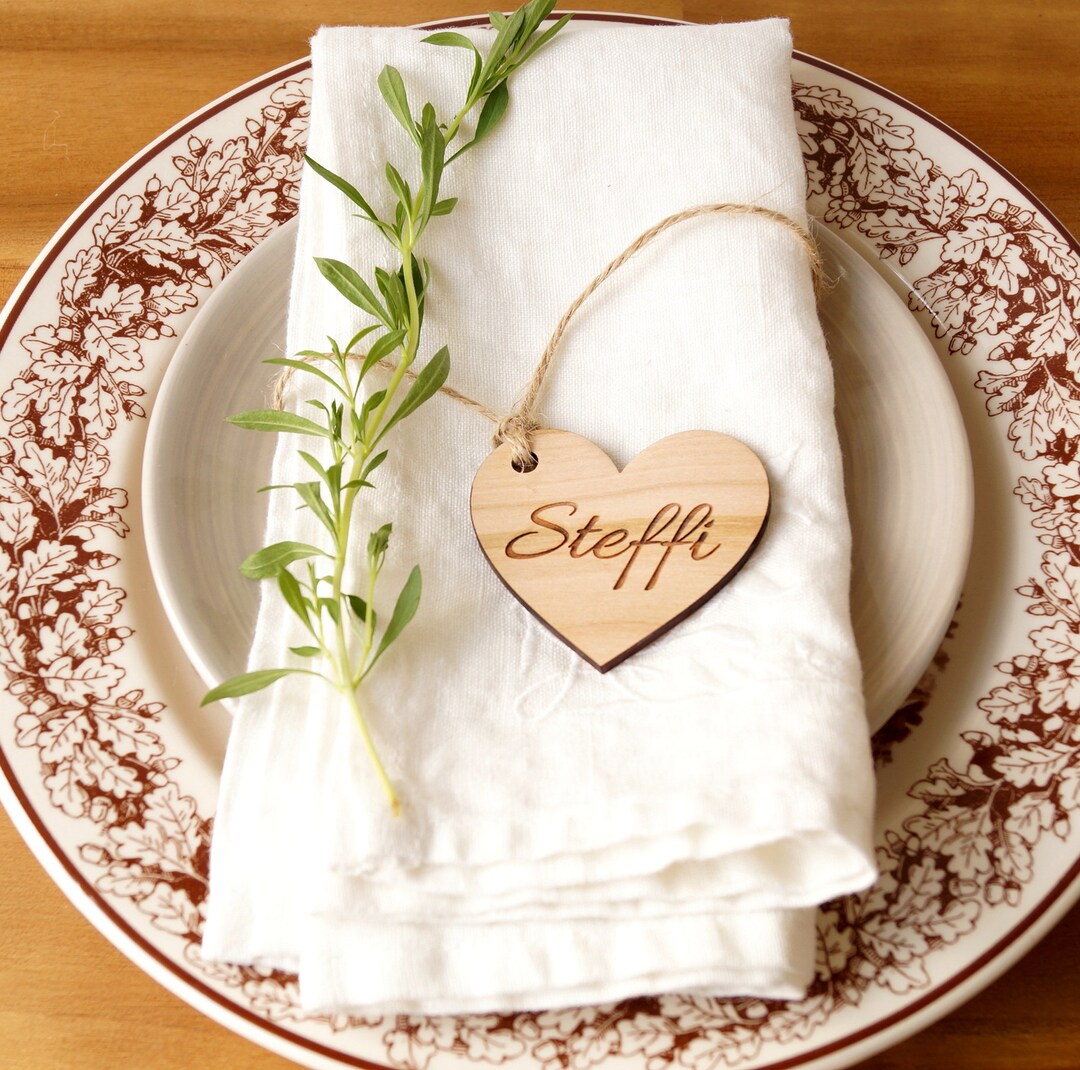 Place Cards Heart Tags Wedding Place Tags Personalized - Etsy