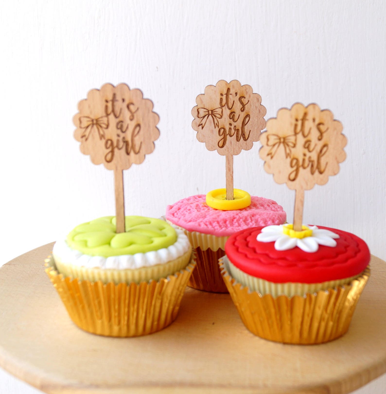 Cupcake toppers baby shower cupcake picks it's a girl | Etsy