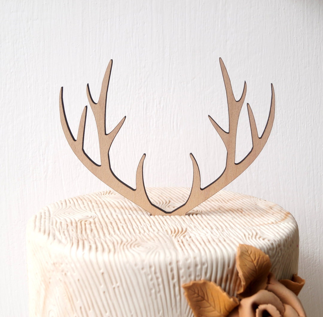 Antlers Cake Topper, Wedding Cake Topper, Deer Antlers Topper, Rustic ...