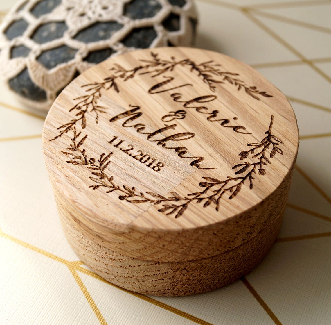 Rustic Wooden Ring Box Wedding Ring Box Personalized Ring - Etsy