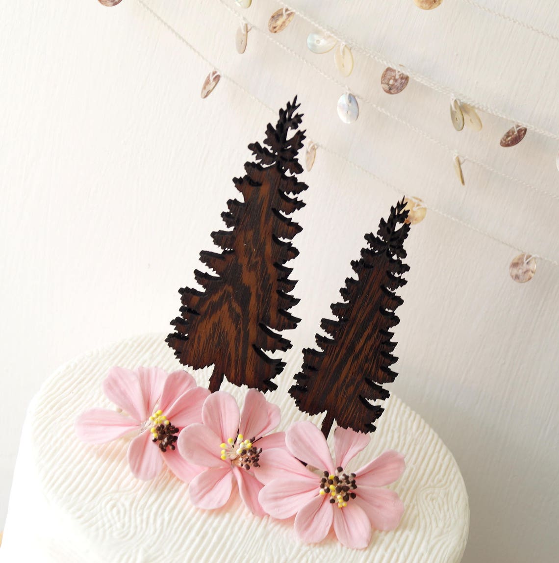 Wedding Cake Topper Wooden Cake Topper Fir Trees Topper Set - Etsy