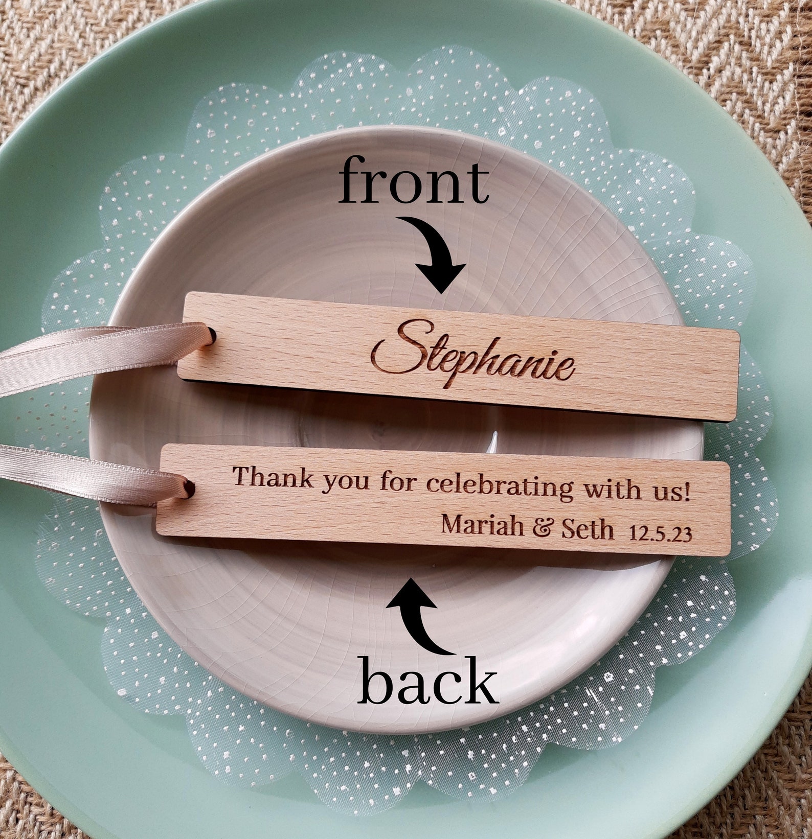 Wedding Favors - Personalized Bookmark Doubles up as Place Card ...