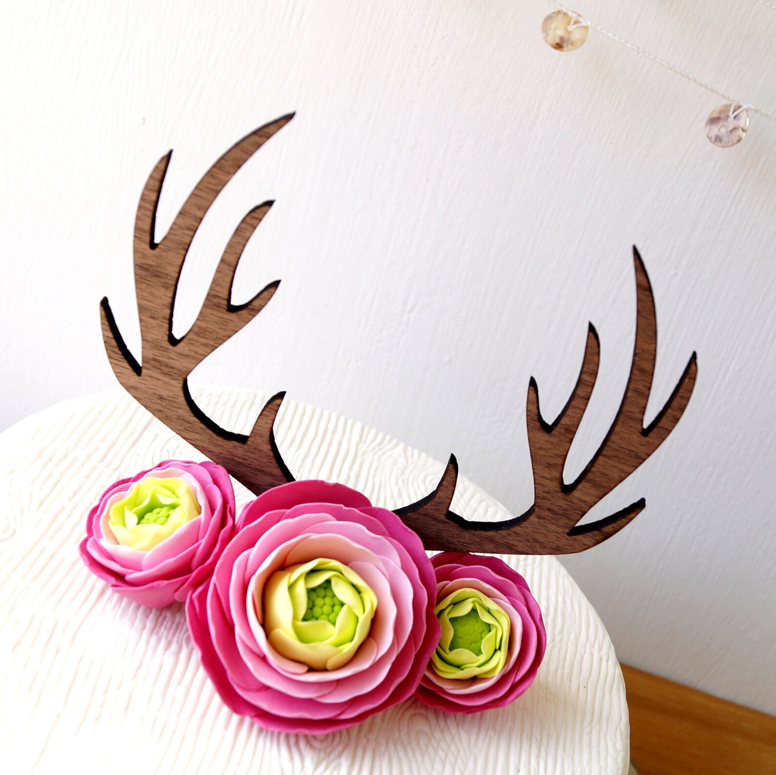 Deer Antlers Cake Topper for Wedding, Grooms Cake Topper Decoration ...