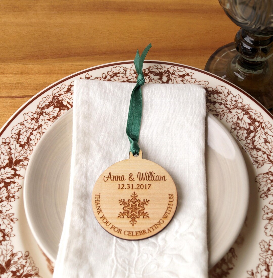 Winter Wedding Favors, Wedding Favor Ornaments, Wooden Snowflake ...