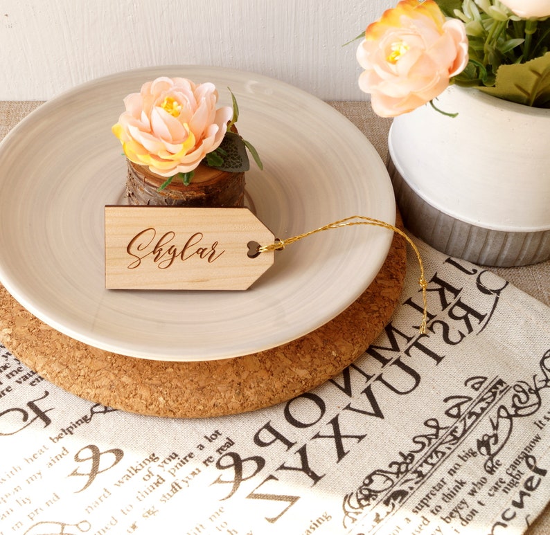 Place Cards Wedding Place Tags Personalized Wooden Name - Etsy