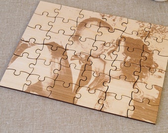 Wooden Picture Puzzle Laser Engraved Puzzle Personalized With | Etsy