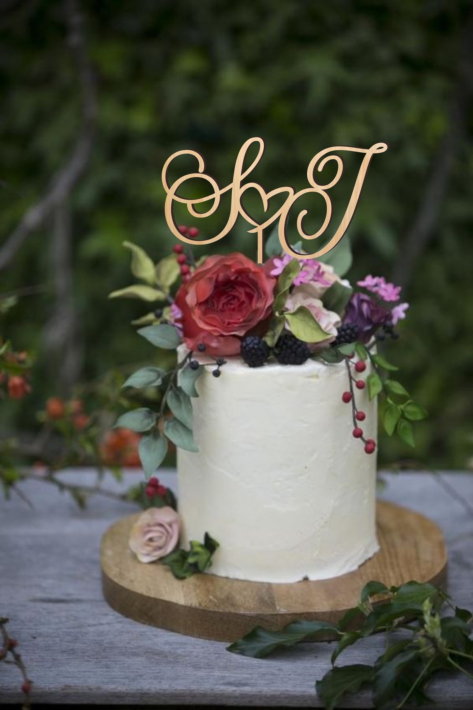Initial Letters Cake Topper for Wedding, Personalized Cake Topper ...
