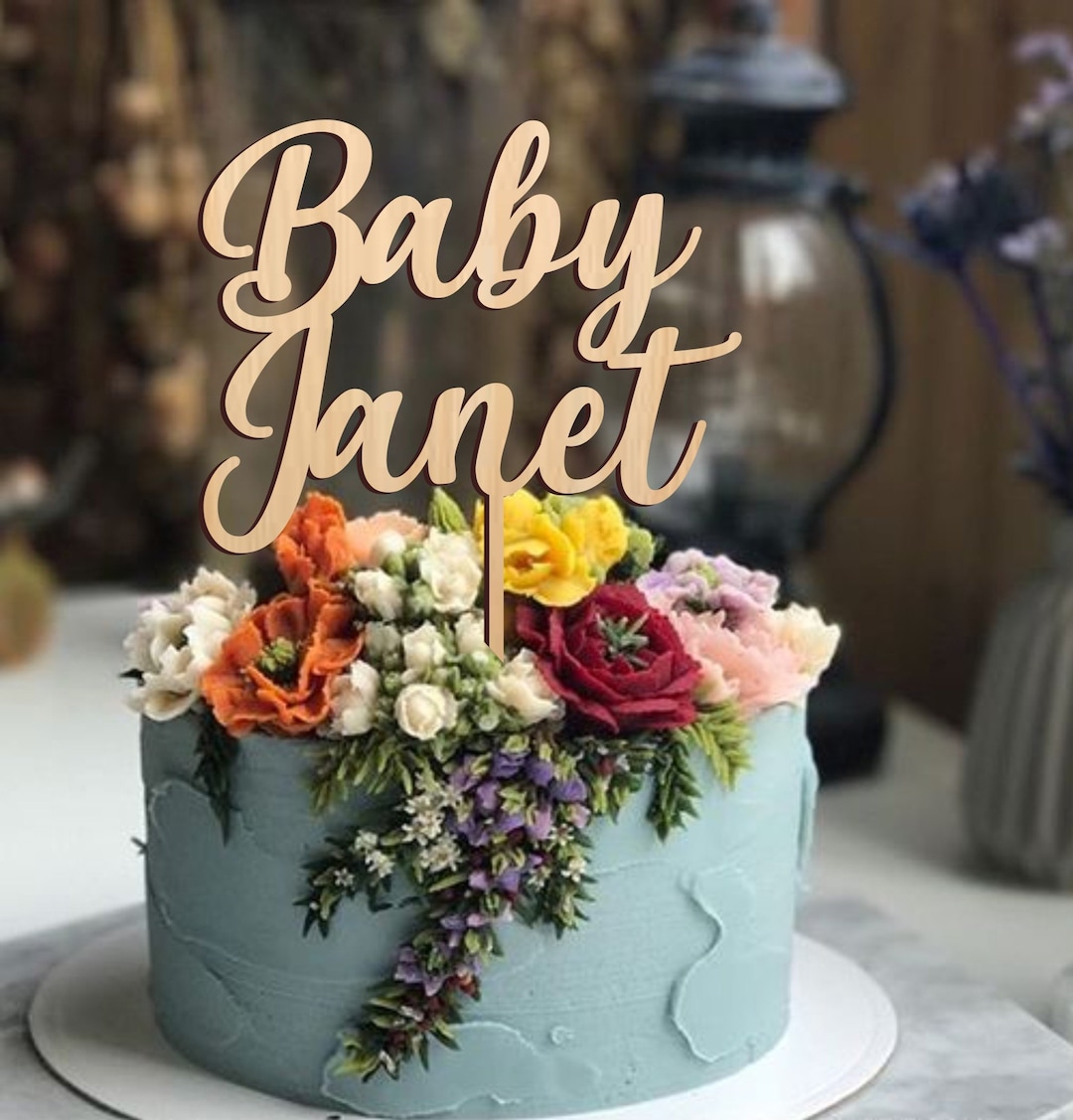 Baby Cake Topper, Baby Girl or Baby Boy Name Cake Topper, Baby Shower ...