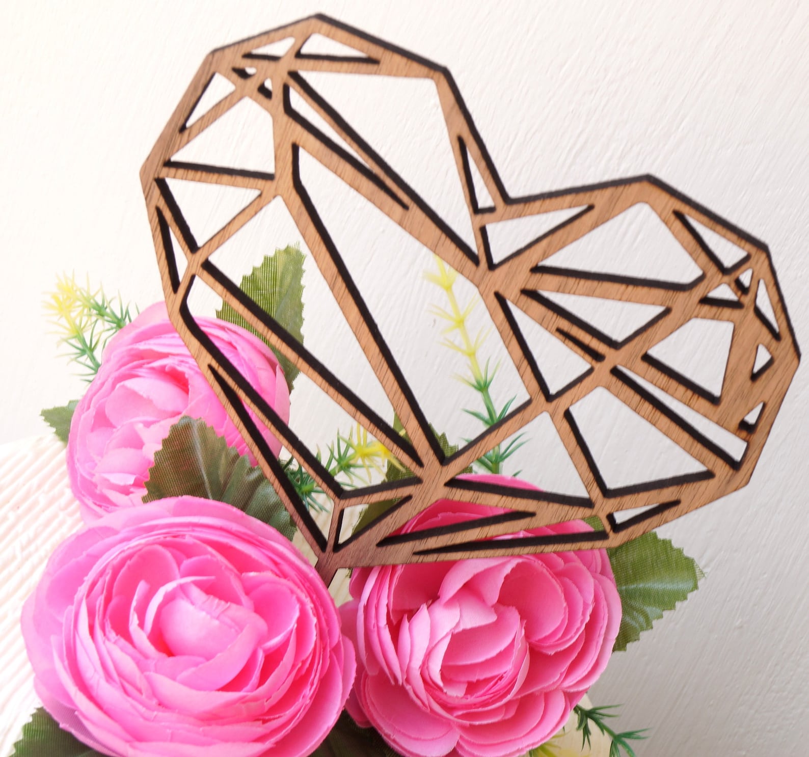 Cake Topper for Wedding Heart Cake Topper Rustic Wooden Cake | Etsy