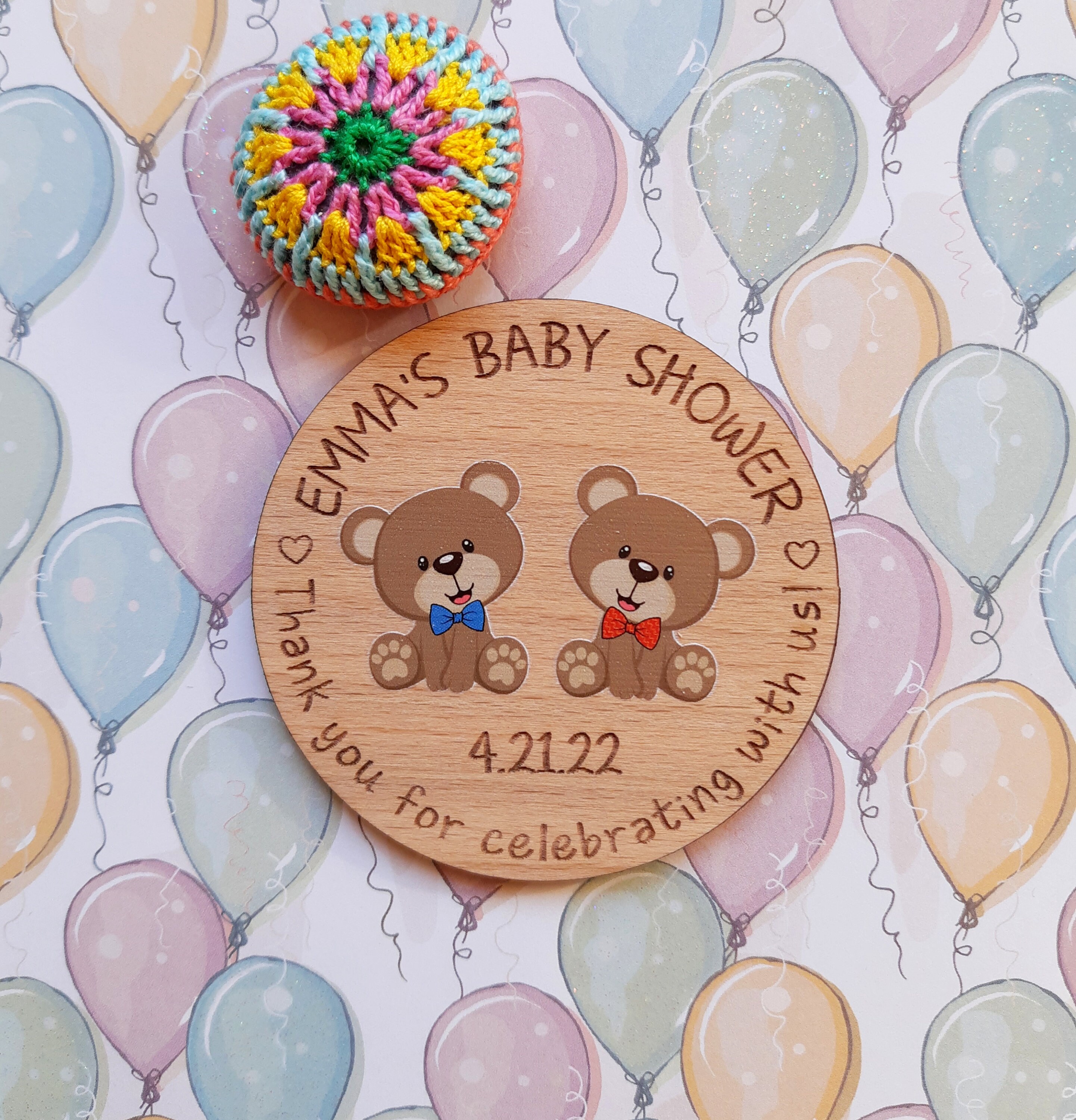 Twins Baby Shower Favors - Twins Baby Shower Magnets - Baby Sprinkle ...