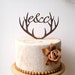 Personalized Antlers Cake Topper, Wedding Cake Topper, Deer Antlers ...