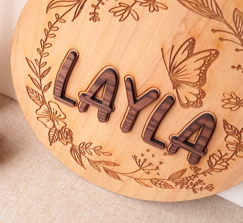 Personalized Nursery Decor Baby Name Plate Hanging Name - Etsy