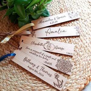 Wedding Favor Bookmarks - Wooden Bookmarks - Personalized Bookmarks ...