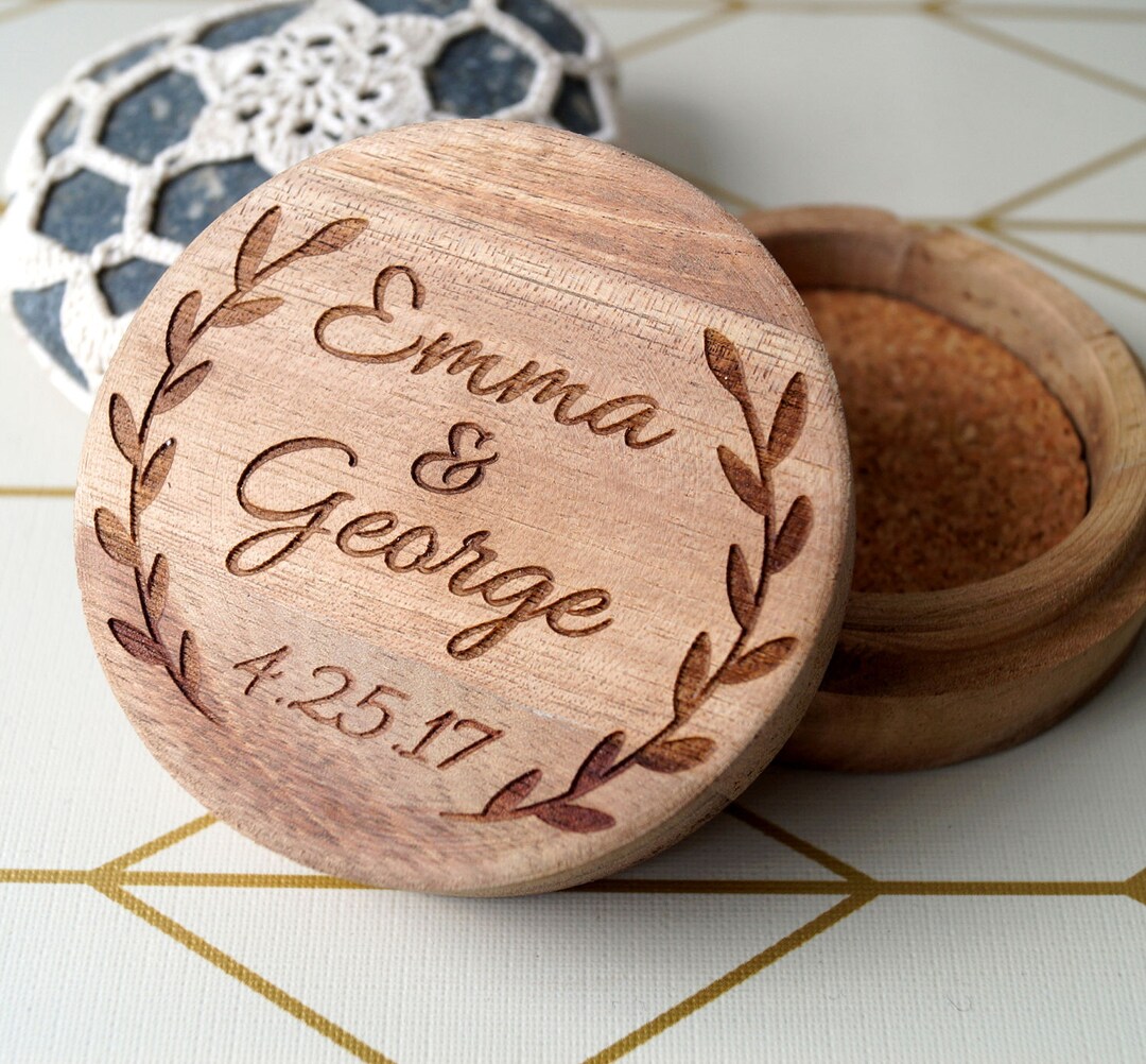 Wooden Wedding Ring Box Personalized Ring Box Rustic Ring Holder ...