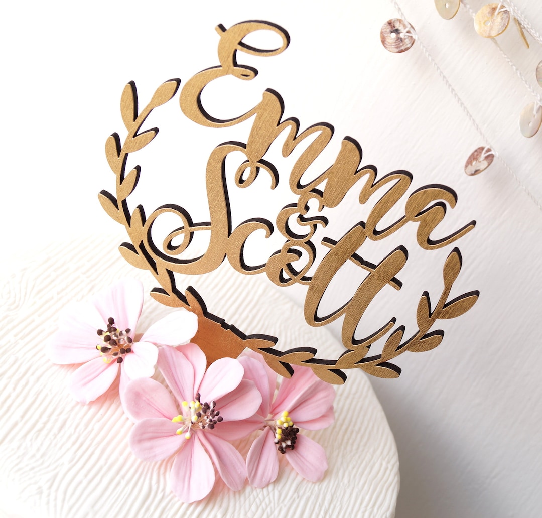 Custom Cake Topper, Personalized Wedding Cake Topper, Rustic Wooden ...