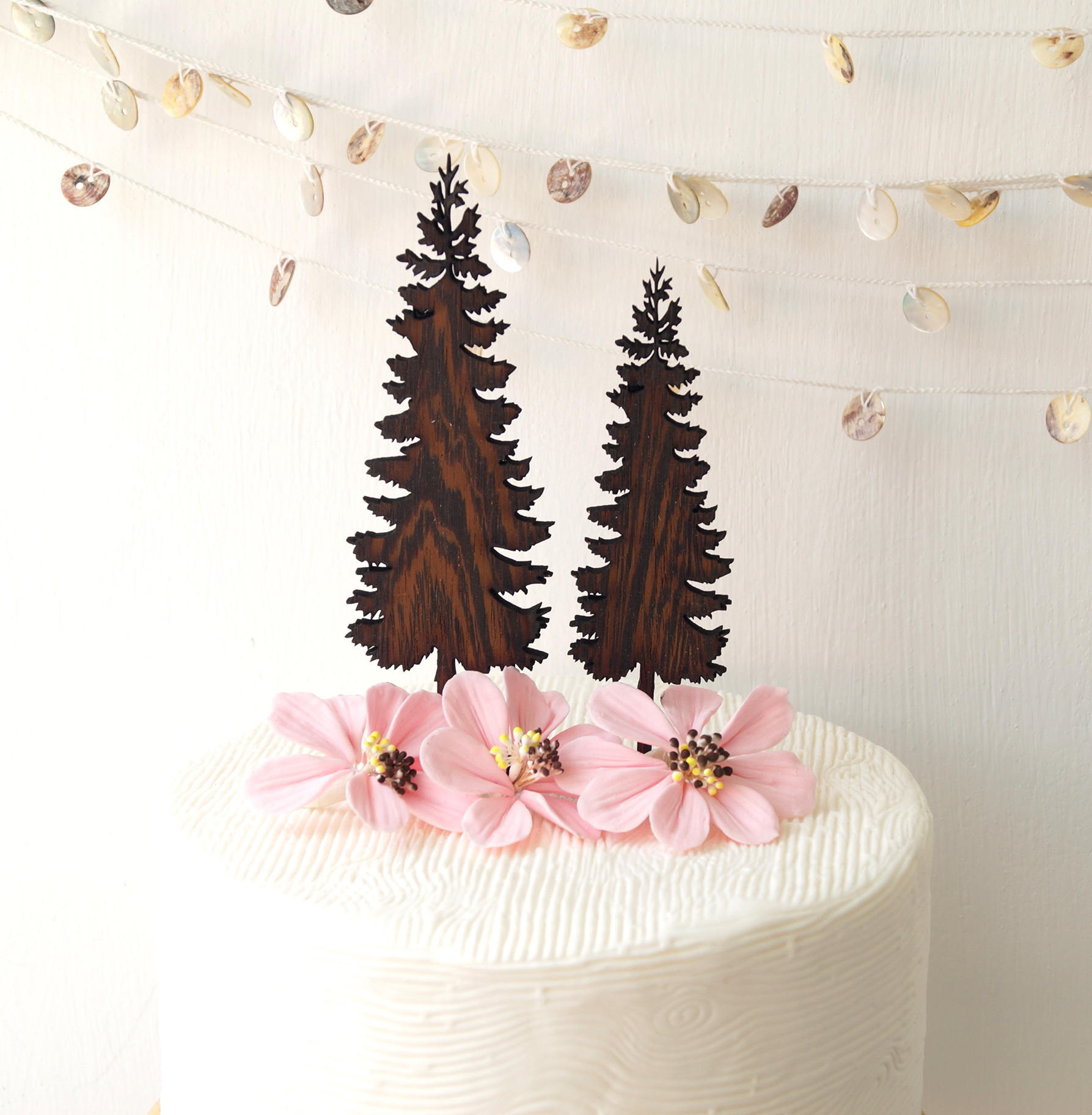 Wedding Cake Topper Wooden Cake Topper Fir Trees Topper Set - Etsy