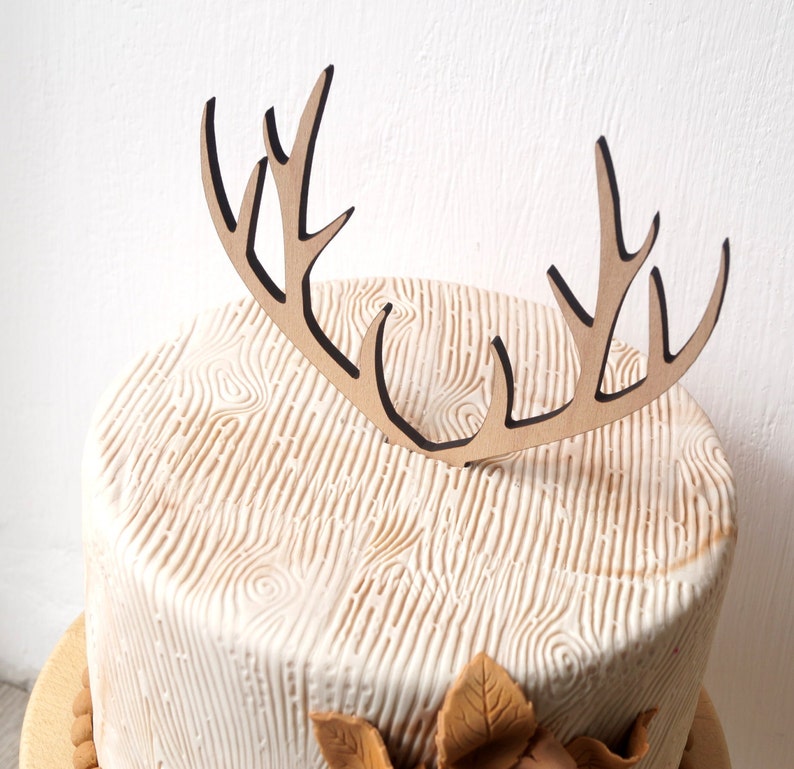 Antlers Cake Topper Wedding Cake Topper Deer Antlers Topper | Etsy