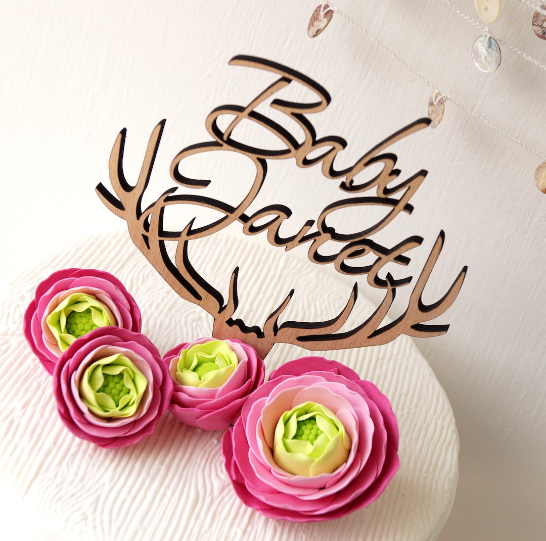 Baby Name Cake Topper, Baby Girl Cake Topper, Baby Shower Cake Topper ...