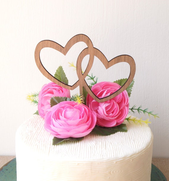 Heart Cake Topper Cake Topper for Wedding or Engagement | Etsy