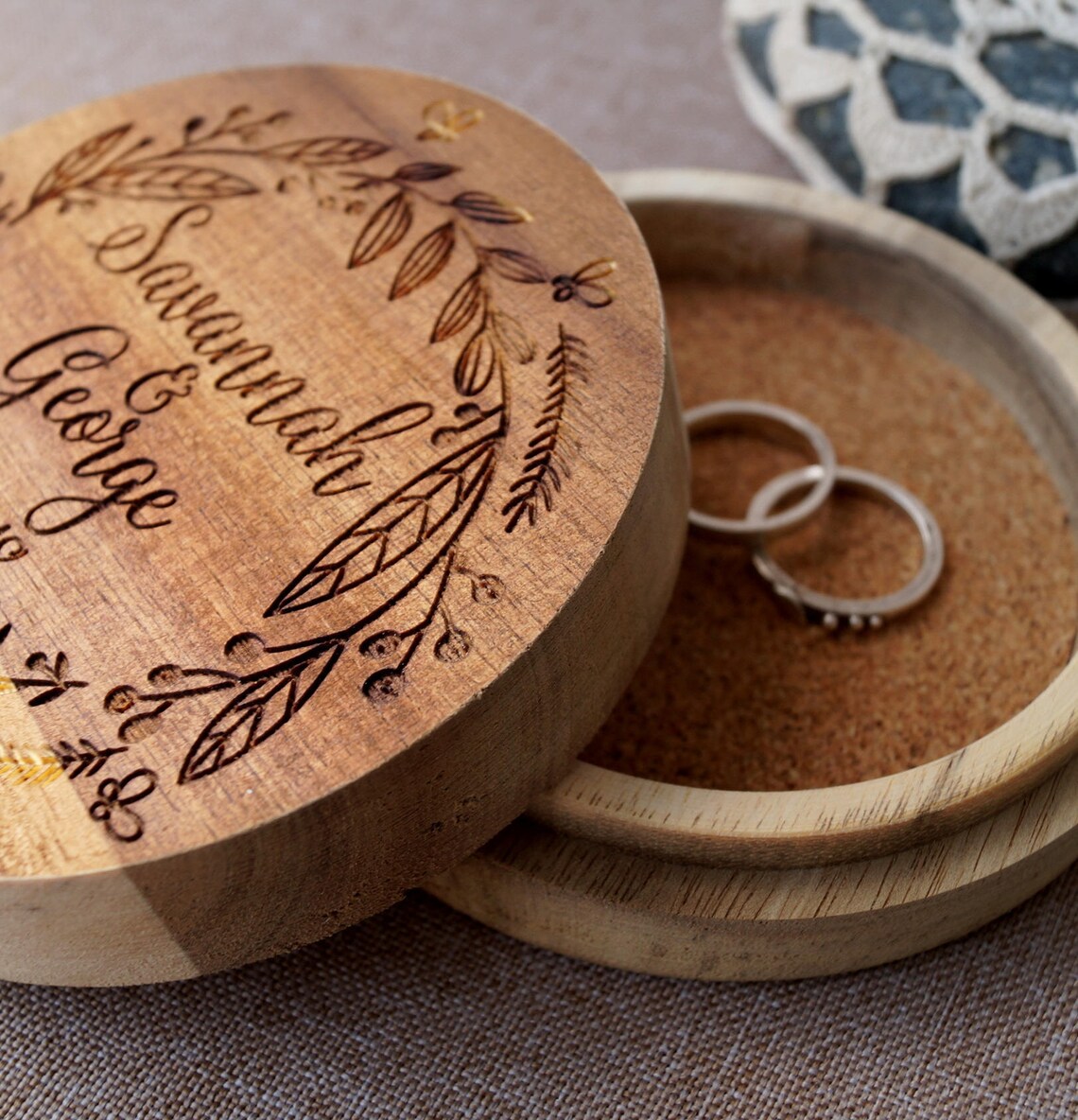 Rustic Wooden Ring Box Personalized Ring Bearer Box Wedding | Etsy