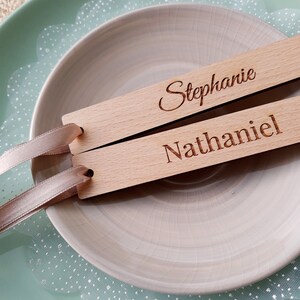 Bookmark Place Cards Double up as Wedding Favors - Personalized Wooden ...